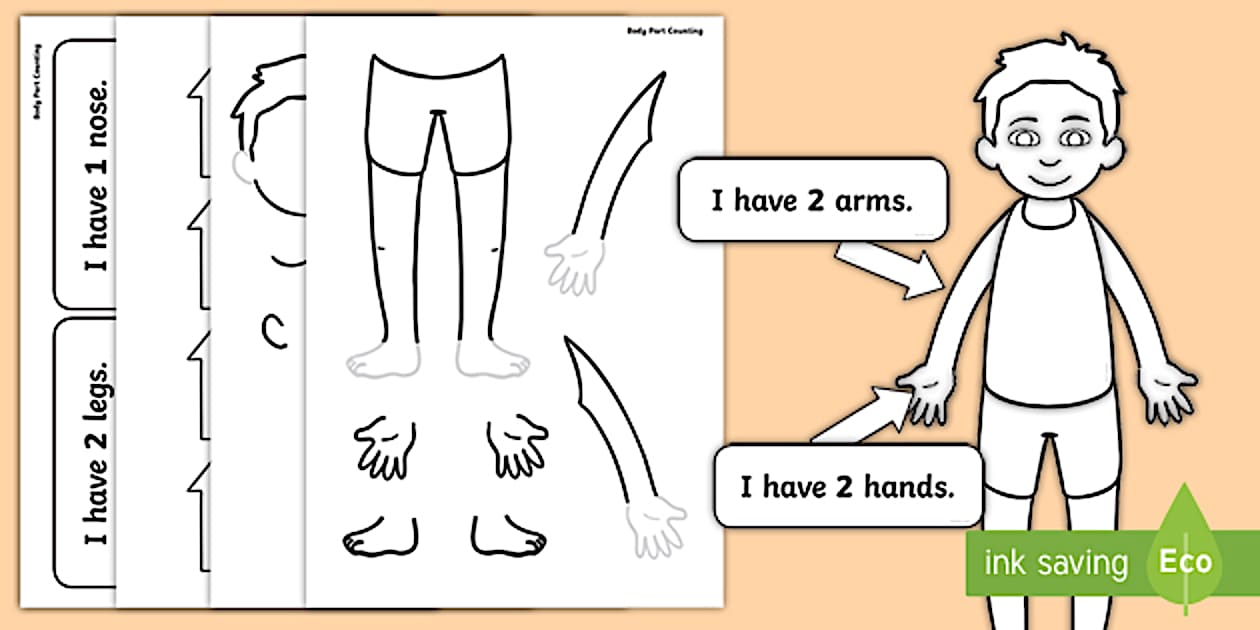 Counting Our Body Parts Cut-Out Activity (Teacher-Made)