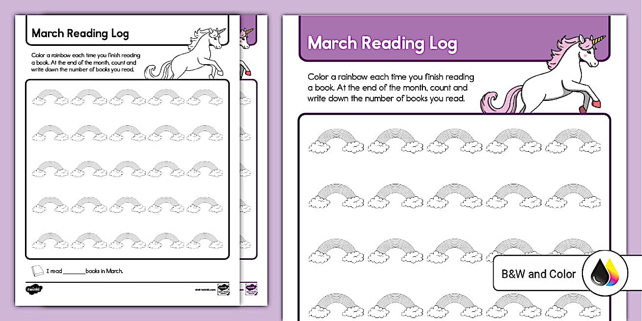 March Reading Log (teacher made) - Twinkl