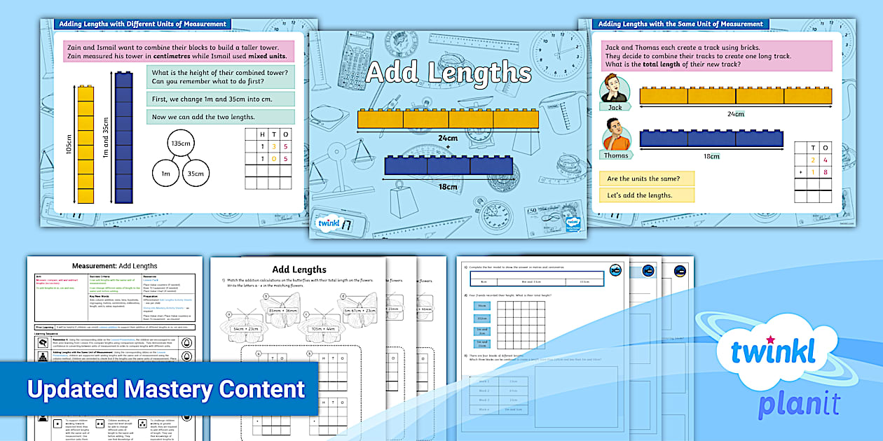 👉 Y3 Adding Lengths PlanIt Maths Lesson 5 - Twinkl