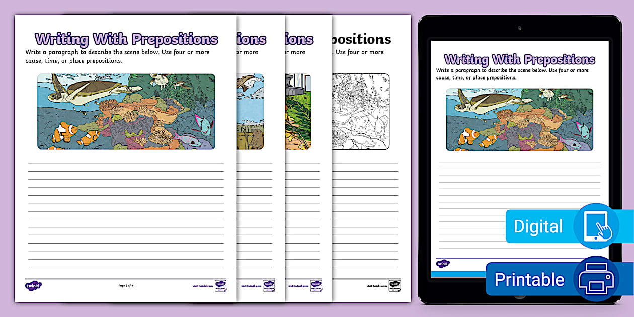 Writing a Paragraph With Prepositions for 3rd-5th Grade