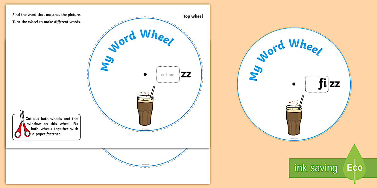 Phonics Digraph Word Wheel (zz) - Twinkl