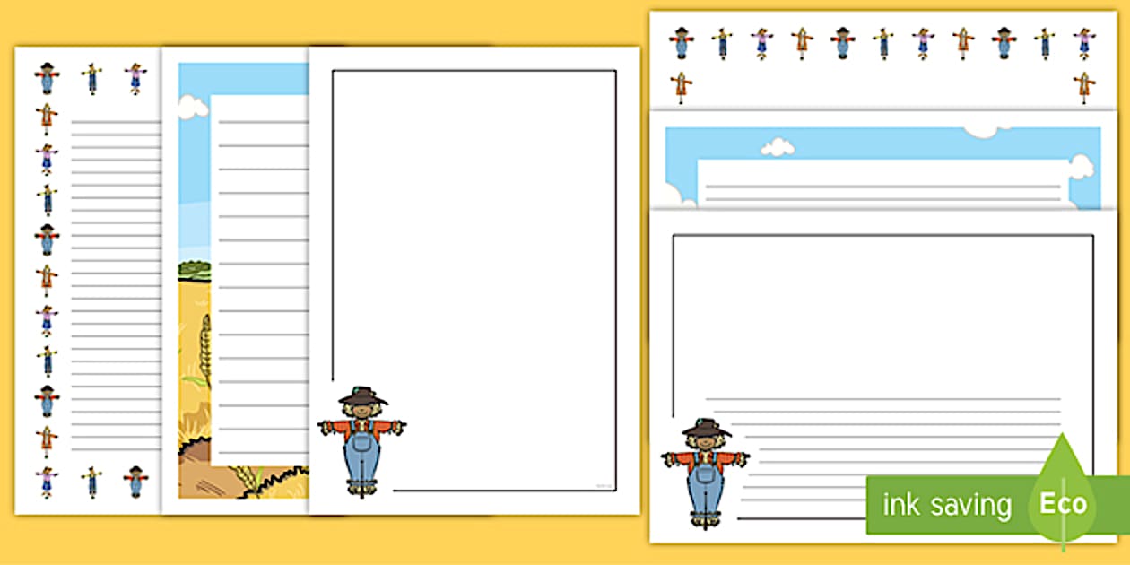 Editable Scarecrow Page Border (teacher made) - Twinkl