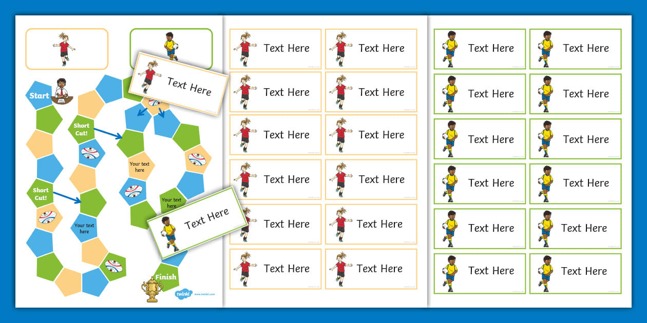 Rugby Themed Editable Board Game (teacher made) - Twinkl