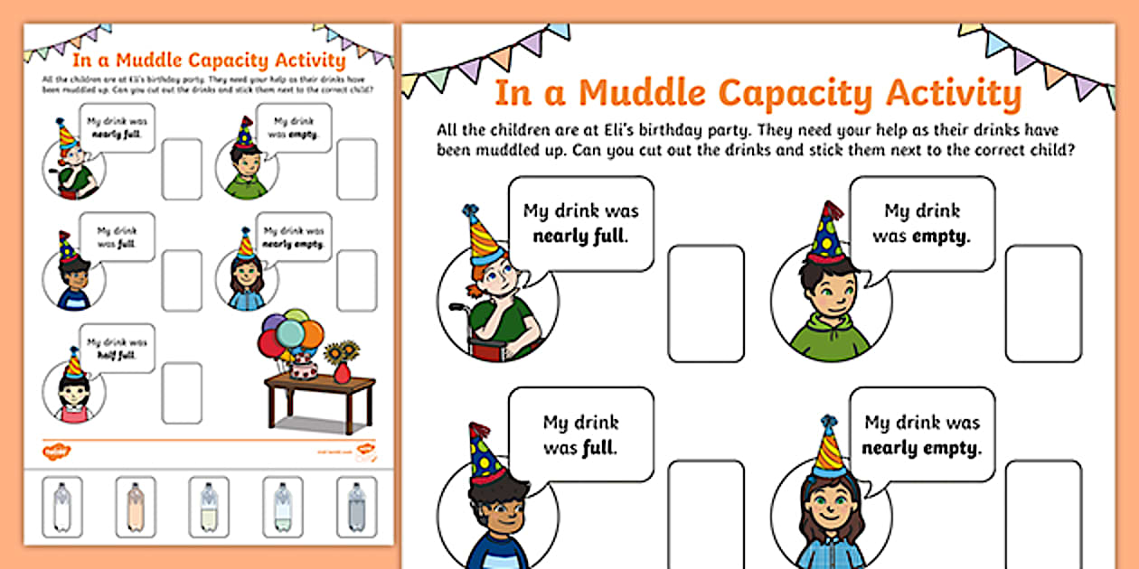 👉 In a Muddle Capacity Activity (teacher made) - Twinkl
