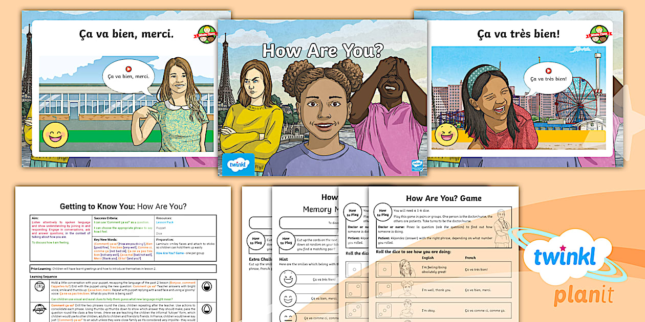 French: Getting to Know You: How Are You? Year 3 Lesson Pack 3