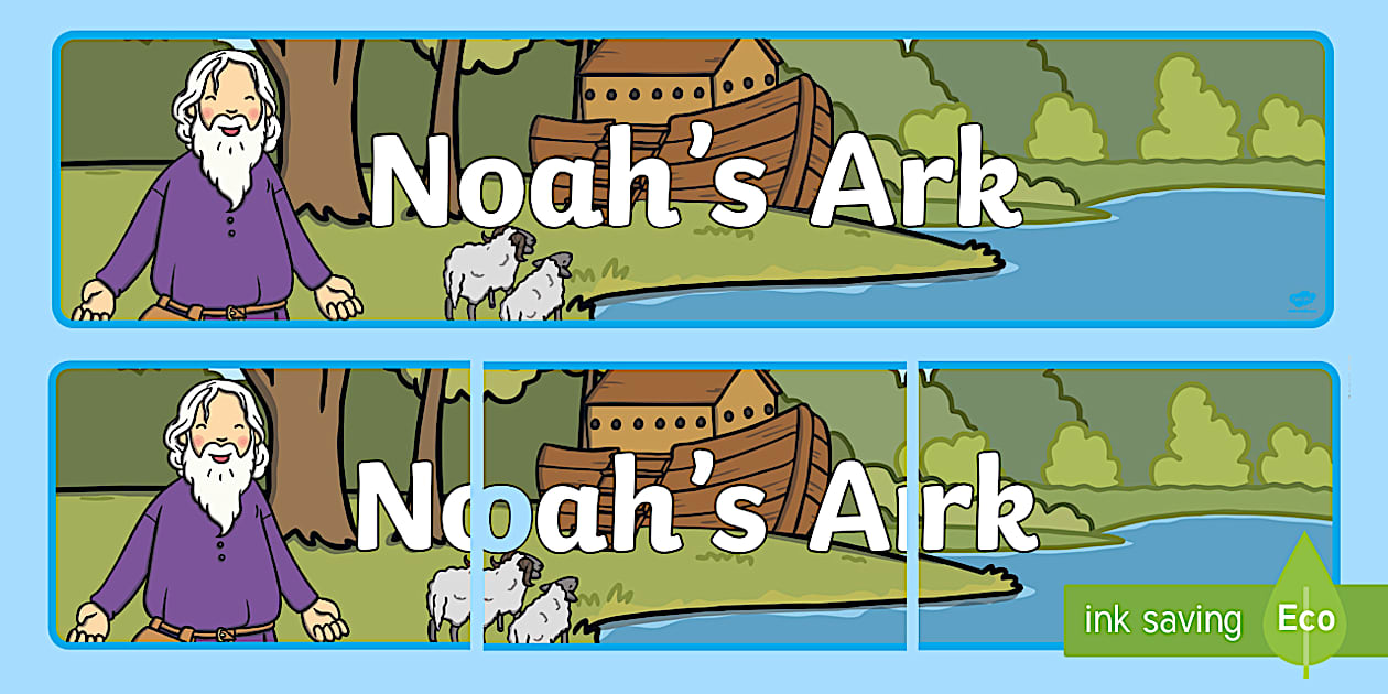 Cursive Noah's Ark Display Banner (teacher made) - Twinkl