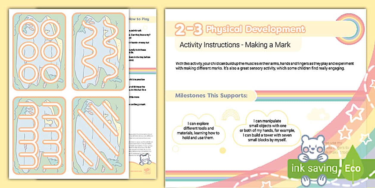 Age 2-3 Physical Development - Making a Mark (teacher made)