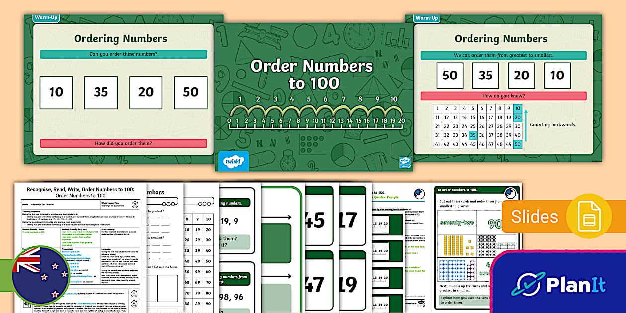 Phase 1 Number: Order Numbers to 100 (teacher made) - Twinkl