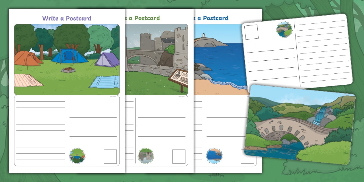 British Summer Holiday Postcard Writing Templates - Twinkl