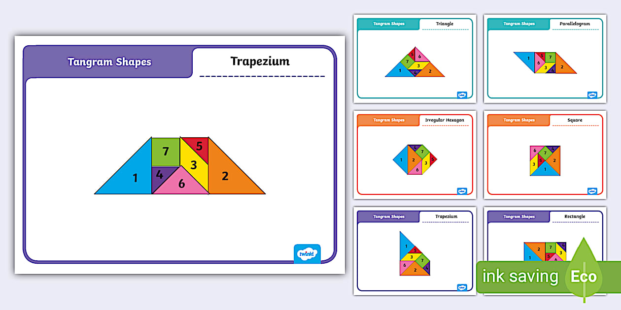 Shape Tangram Instructions (teacher made) - Twinkl