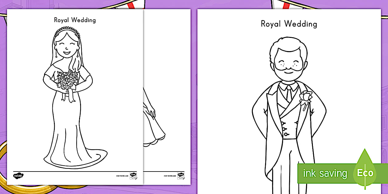 Royal Wedding Coloring Sheets (teacher made) - Twinkl