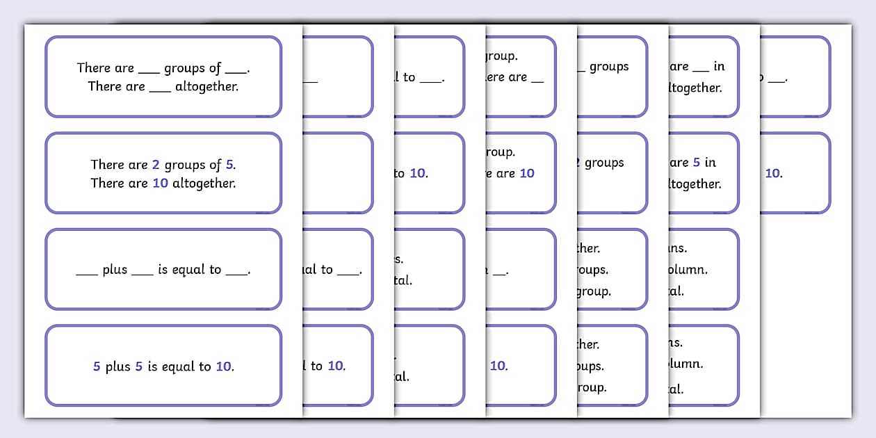 👉 Year 1 Multiplication and Division Stem Sentences