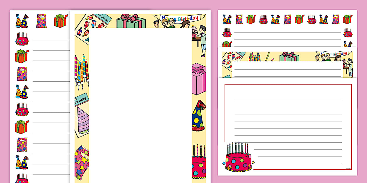 Editable Birthday Decorative Page Border (teacher made)