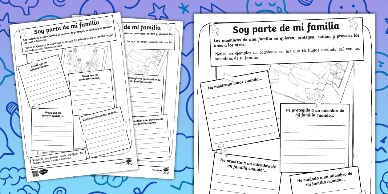 Ficha de actividad: Soy parte de mi familia (teacher made)