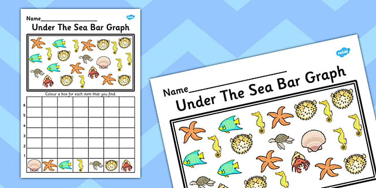 Under the Sea Bar Graph Activity Worksheet (teacher made)