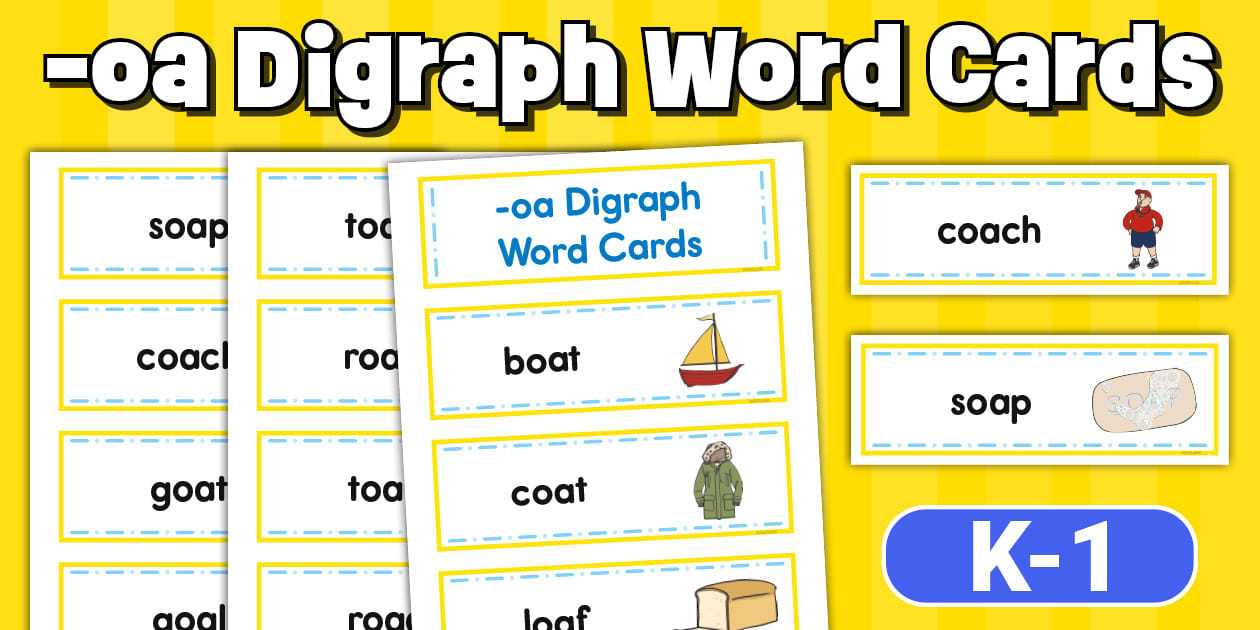 -oa Digraph Word Cards
