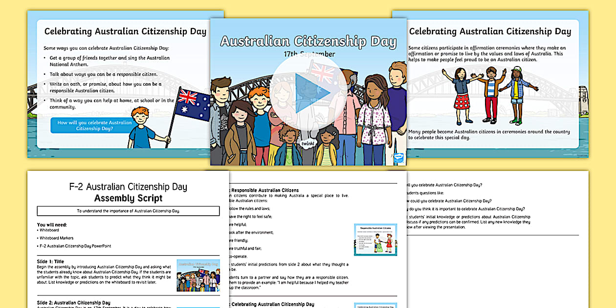 F-2 Australian Citizenship Day Assembly Pack - Twinkl