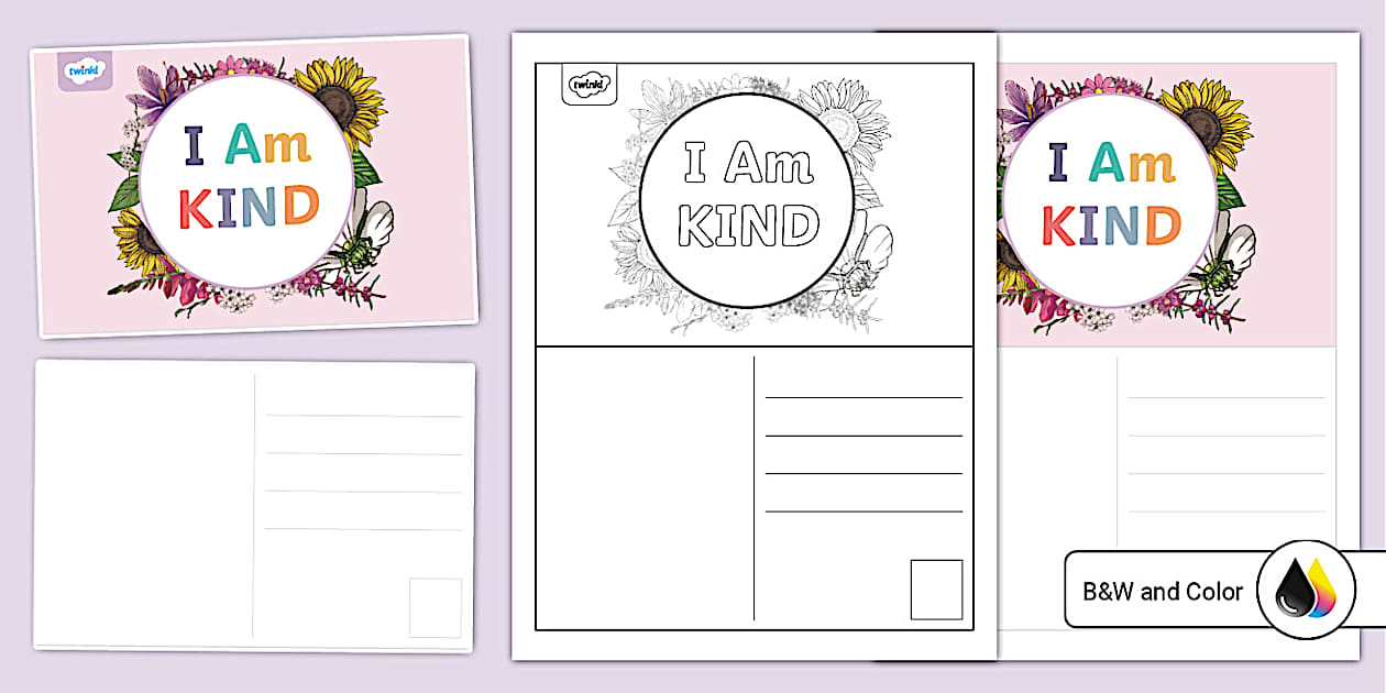 I Am Kind Postcard (teacher made) - Twinkl