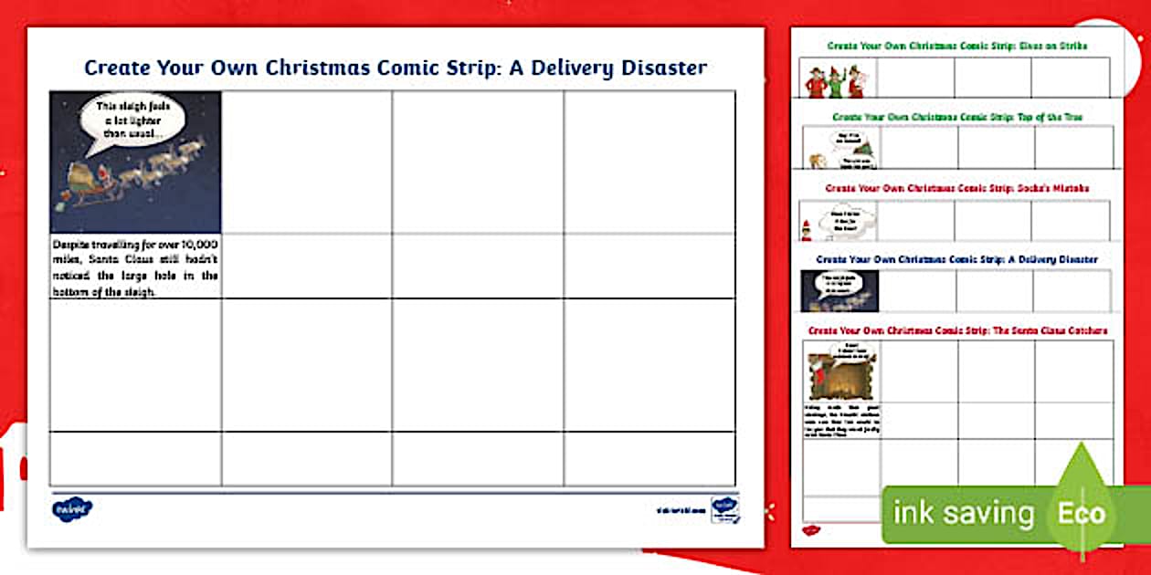 KS2 Create Your Own Christmas Comic Strip Worksheets