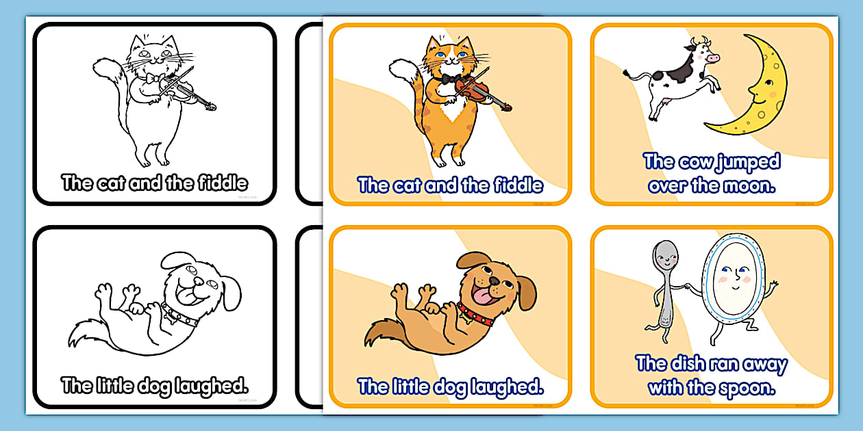 Hey Diddle Diddle Picture Flash Cards - Twinkl