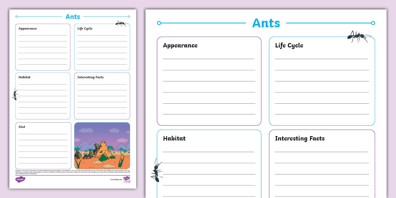 Ants Fact File Template,ant,ants (teacher made) - Twinkl