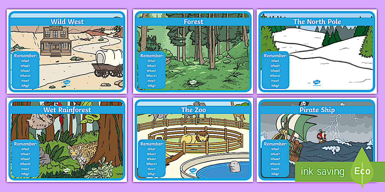 Story Settings Display Posters - English Resource - Twinkl