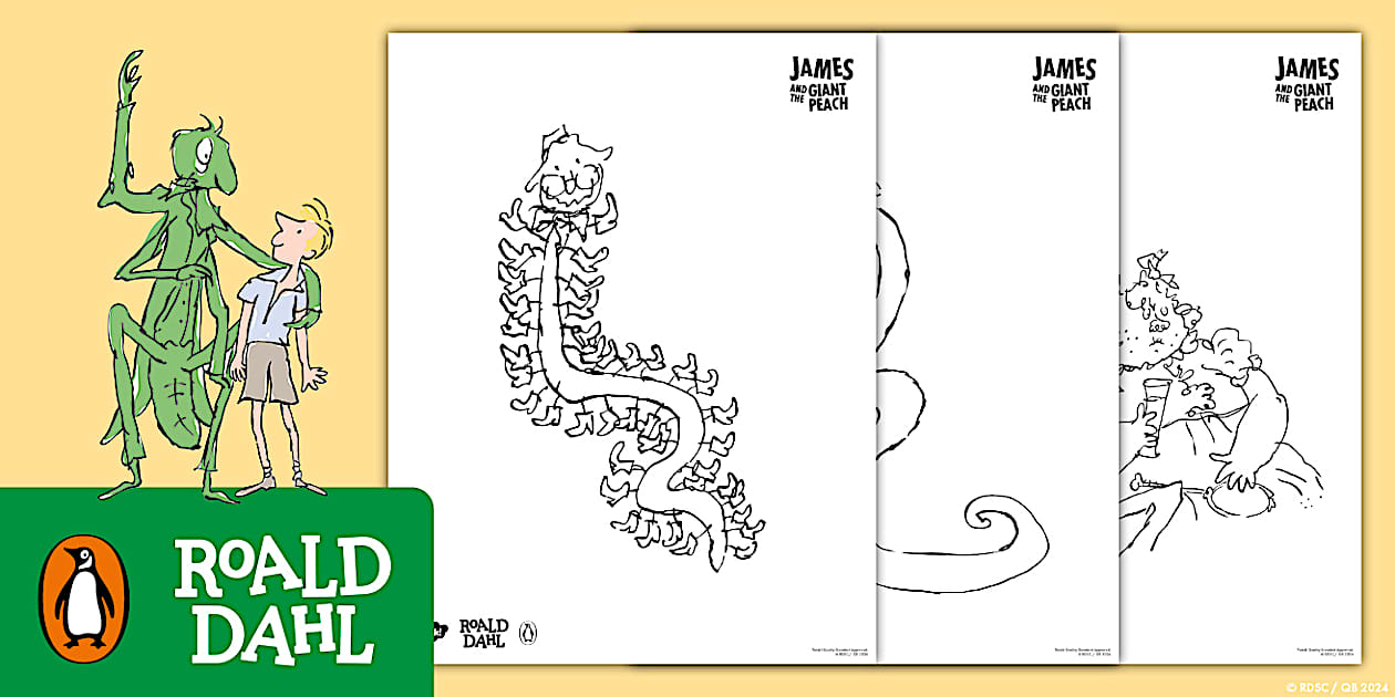 James and the Giant Peach: Coloring Worksheets - Twinkl
