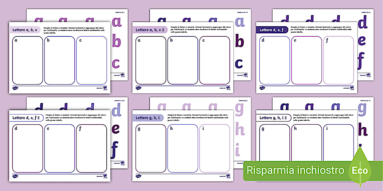 Attività di smistamento lettere minuscole BES - Twinkl