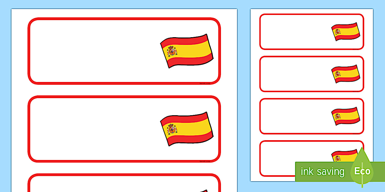 Spain Themed Editable Drawer-Peg-Name Labels (Blank)
