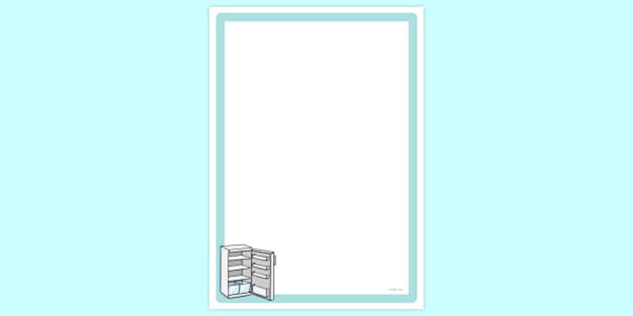 Simple Blank Empty Fridge Page Border | Page Border | Twinkl