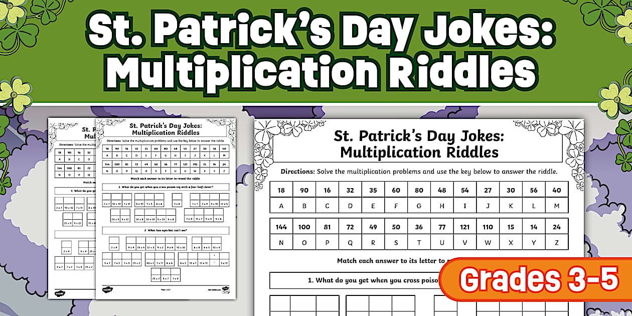 St Patrick's Day Math Riddle Activity | Twinkl USA