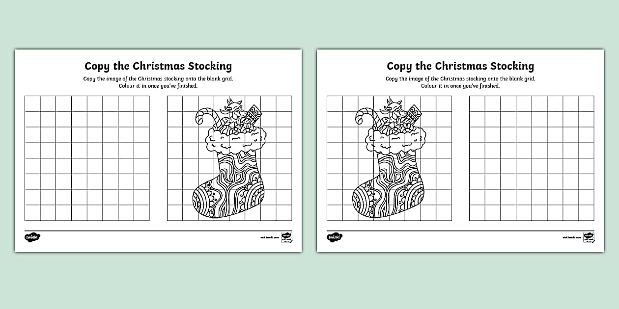 Copy the Christmas Stocking Worksheet (teacher made)