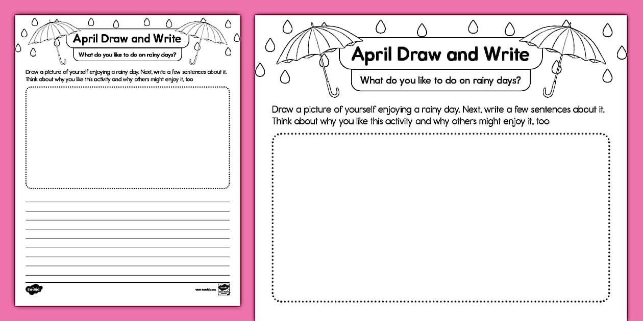 April Draw and Write Prompt for K-2nd Grade (teacher made)
