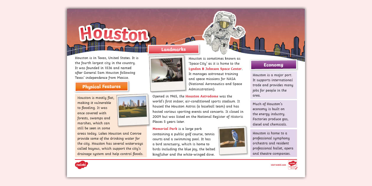Houston, Texas Fact File | Geography | Twinkl - Twinkl