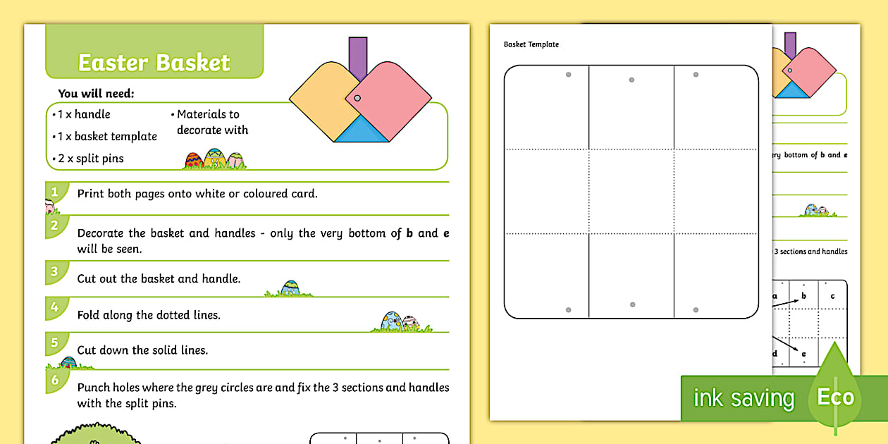 Easter Basket Template | ECE Resources | Twinkl - Twinkl