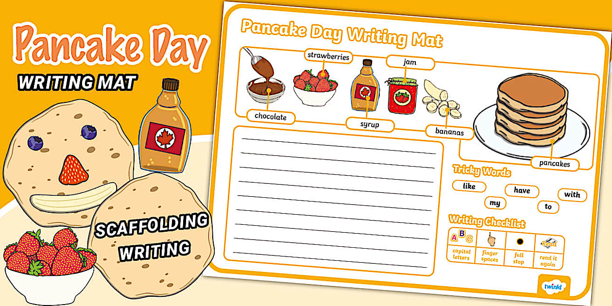 Pancake Day Writing Mat