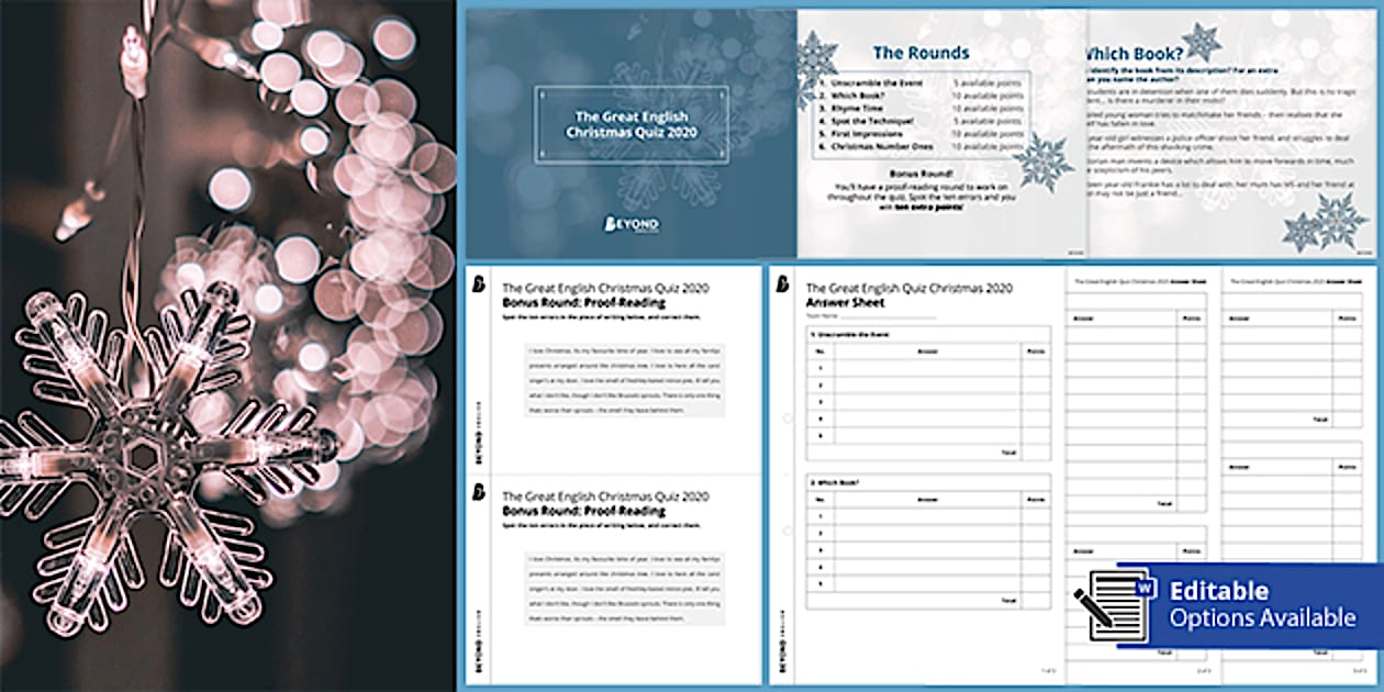 The Great Christmas Quiz for KS3 English 2020 | Beyond
