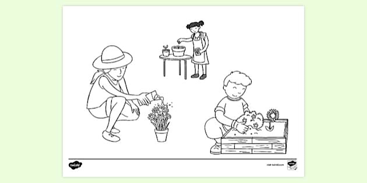 Plant Nursery Colouring Page | Colouring Sheets - Twinkl