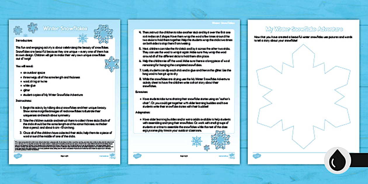 Winter in Canada: Winter Snowflake Art Project - Twinkl