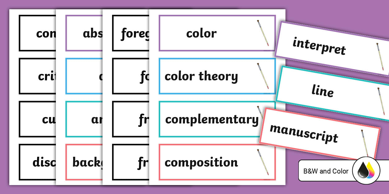Tier 3 Art Vocabulary Word Cards for 3rd-5th Grade - Twinkl