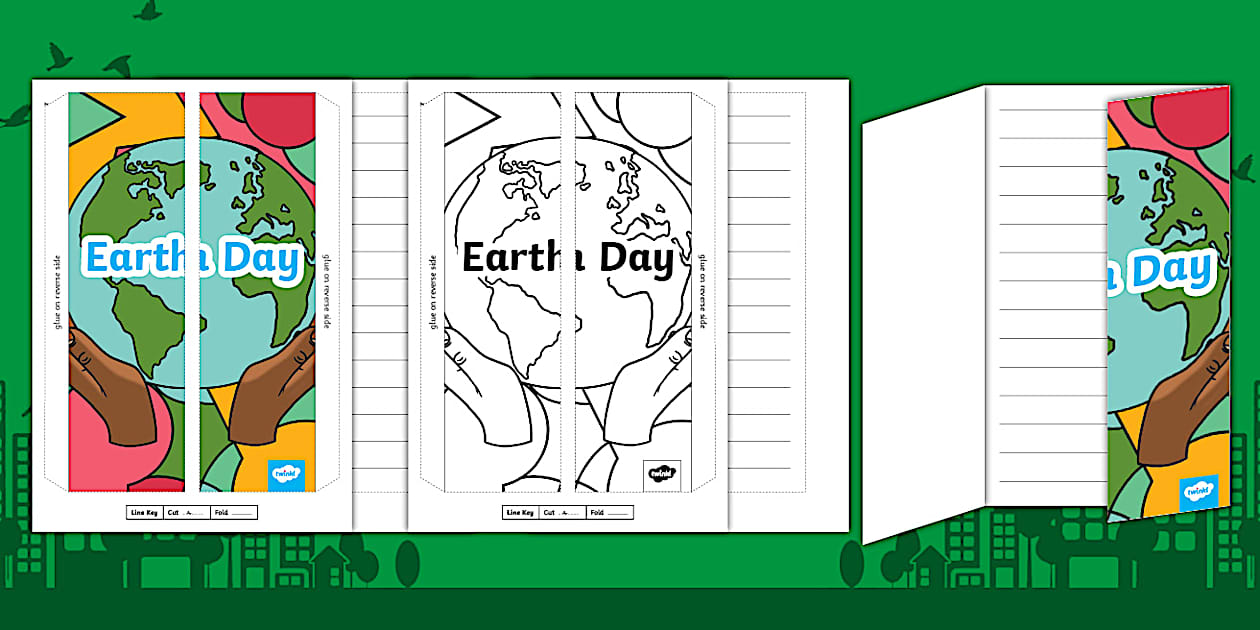 Earth Day Folding Writing Template (teacher made) - Twinkl