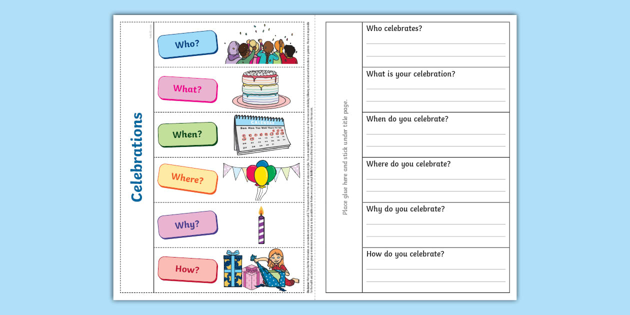 Celebrations Flapbook (teacher made) - Twinkl