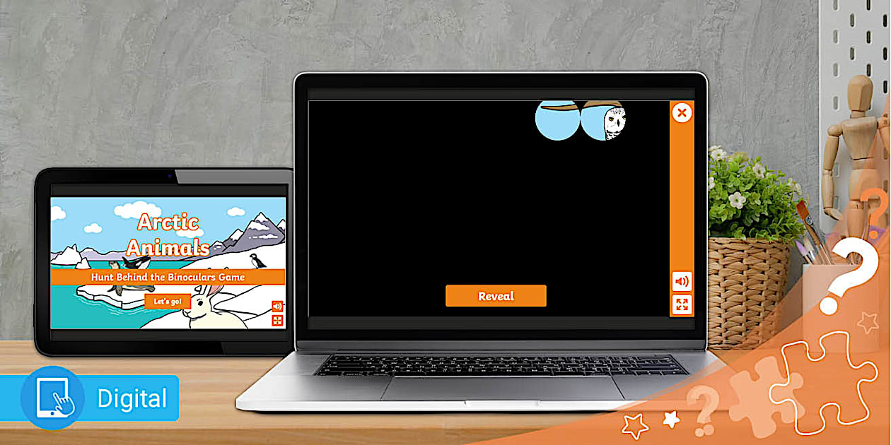 Arctic Animals Hunt Behind the Binoculars Game - Twinkl