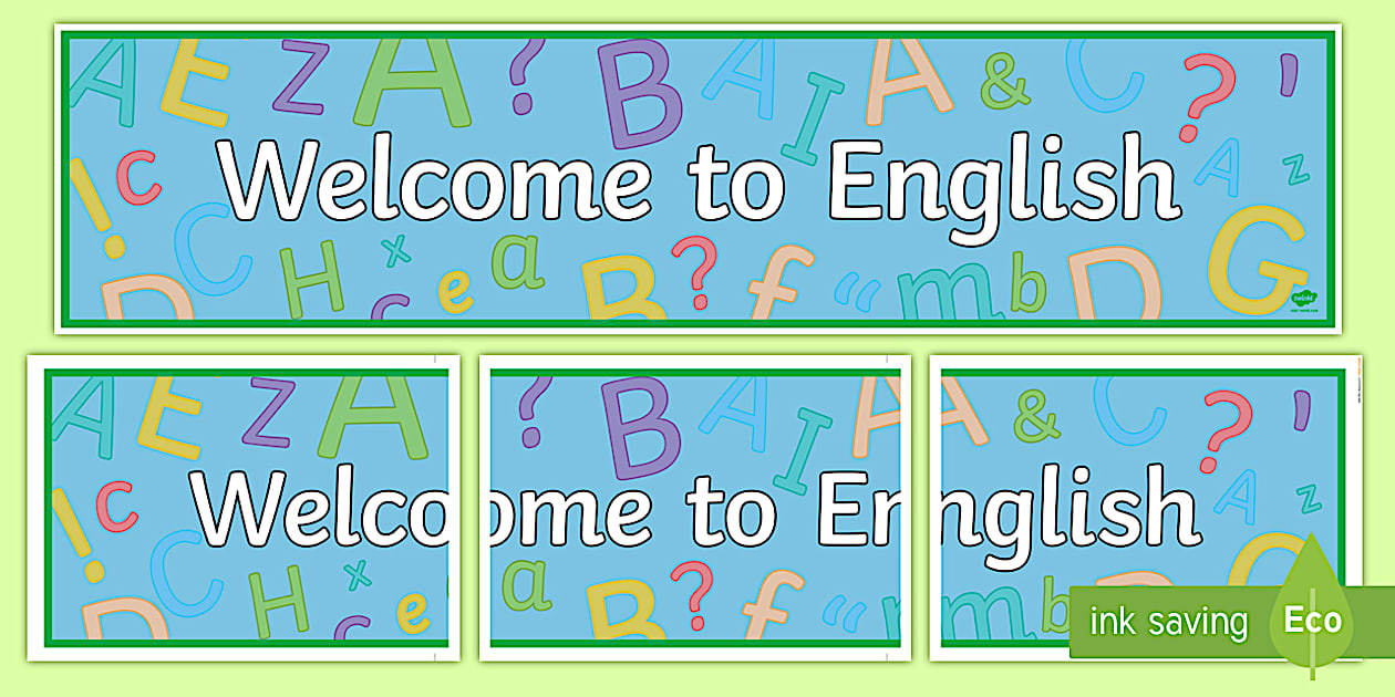 Welcome to English Display Banner - Twinkl