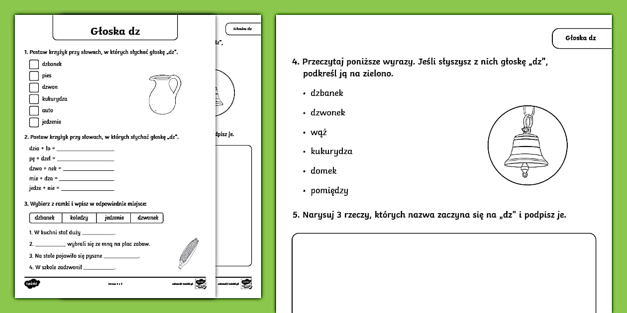 Logopedia | Głoska dz | Karta pracy (teacher made) - Twinkl