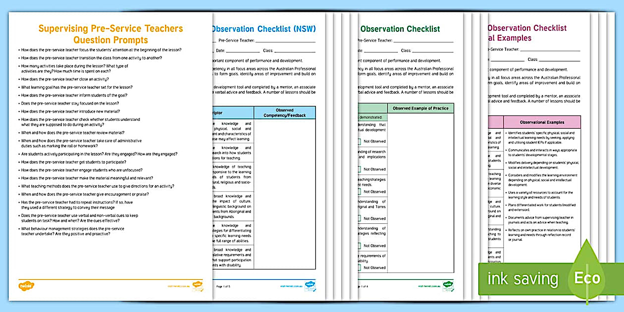 Editable Pre-Service Teacher Guidance Resource Pack - Twinkl
