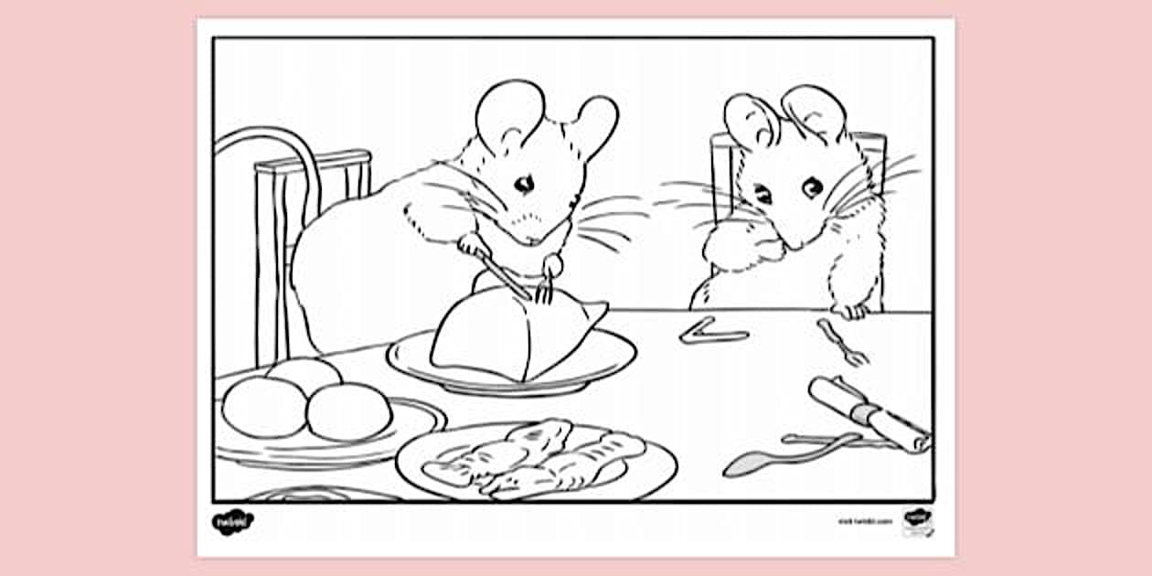 Tom Thumb Carving the Ham Colouring | Colouring Sheets