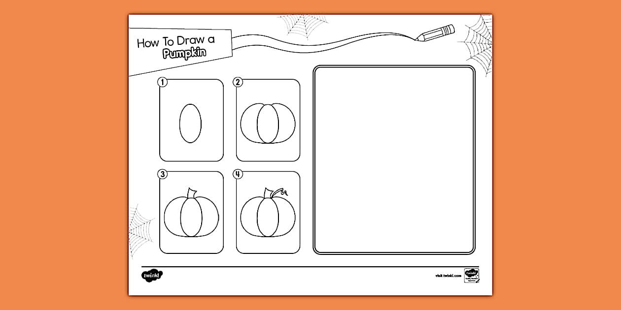 How To Draw a Pumpkin Worksheet (Teacher-Made) - Twinkl
