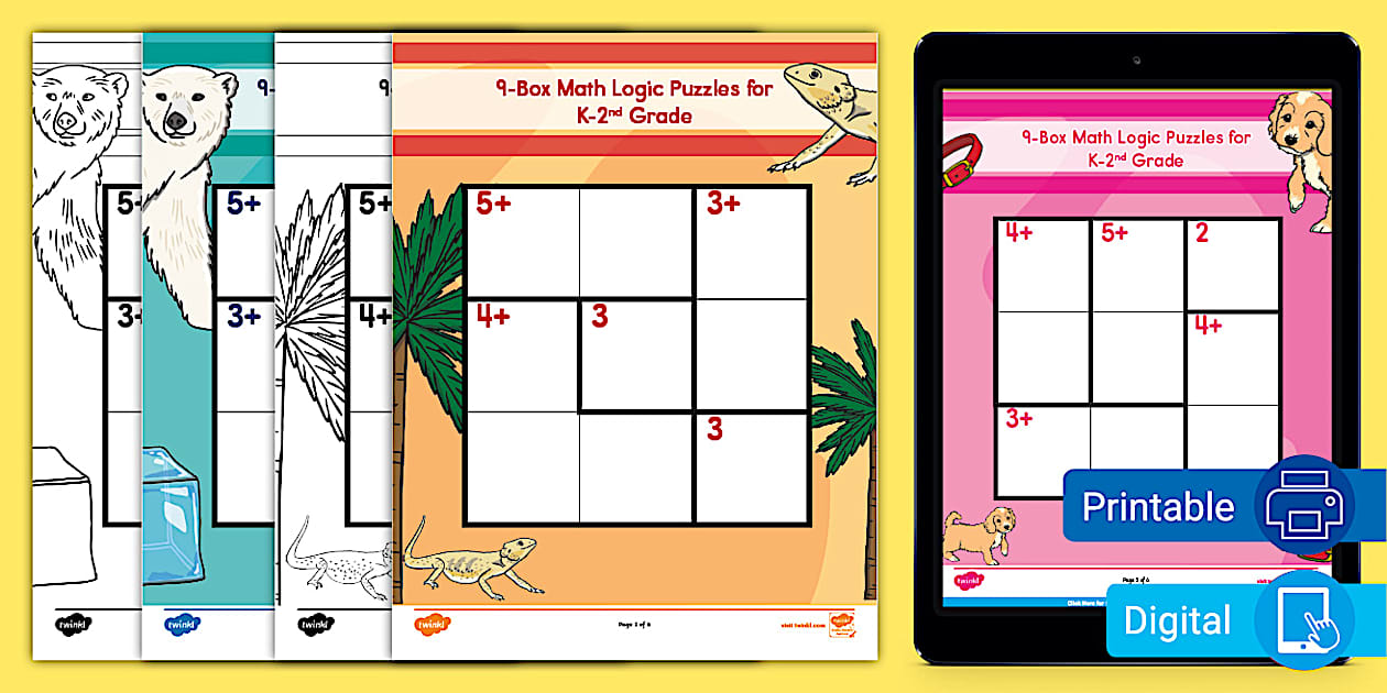 9-Box Math Logic Puzzles for K-2nd Grade | Twinkl USA
