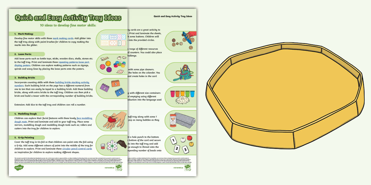 Quick and Easy Fine Motor Tuff Tray Ideas (teacher made)